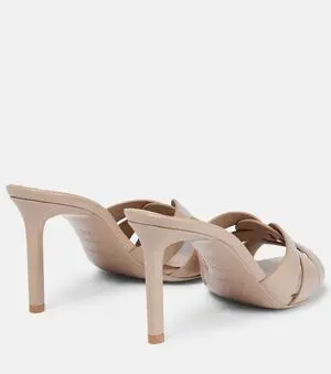 Saint Laurent Tribute 85 Leather Sandals - Beige