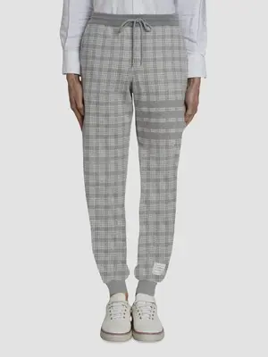 Thom Browne Glen Plaid Joggers - Light Grey
