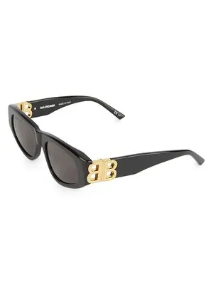 Balenciaga 53mm Narrow Sunglasses Black