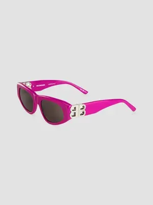 Balenciaga 53mm Narrow Sunglasses Fuchsia