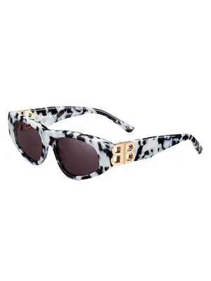 Balenciaga 53mm Narrow Sunglasses Havana