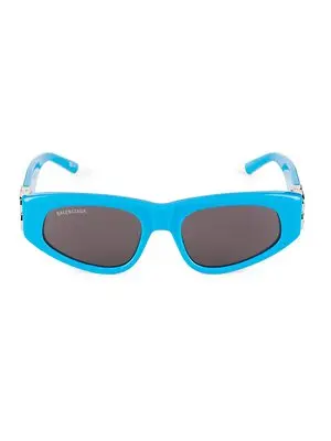 Balenciaga 53mm Narrow Sunglasses Light Blue