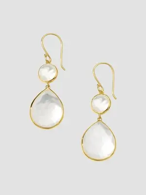 Ippolita 18k Rock Candy Snowman Rock Crystal & Mother-of-pearl Drop Earrings - Gold