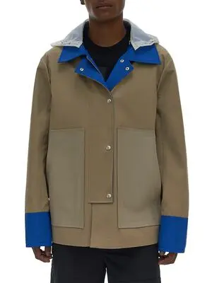 Helmut Lang Rubber Mac Coated Jacket - Fatigue Royal Blue