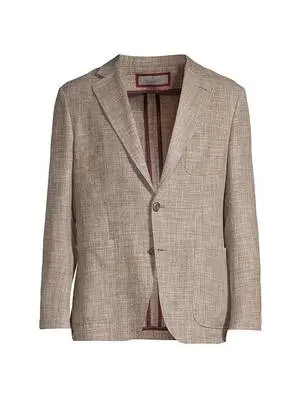 Canali Men's Textured Tweed Blazer - Natural  - Natural