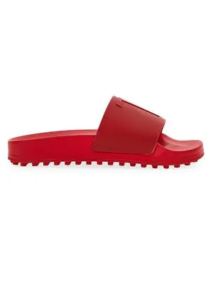 TOD'S Men's 13K Pool Slides - Red  - Red