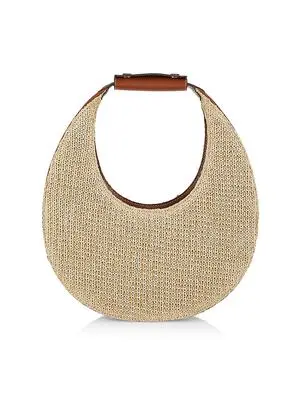 Staud Women's Raffia Moon Tote - Natural Tan - Natural Tan Natural Tan