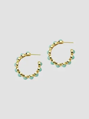 Ippolita Lollipop 18k Yellow Gold & Gemstone Hoop Earrings - Blue
