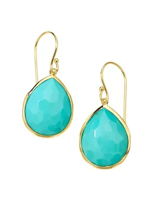 IPPOLITA Rock Candy Medium 18k Green Gold & Turquoise Teardrop Earrings