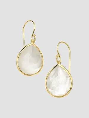 Ippolita Rock Candy 18k Green Rock Crystal, & Mother-of-pearl Teardrop Earrings - Gold