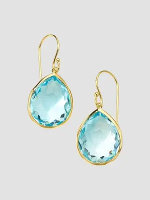 Ippolita Rock Candy 18k Green & Blue-topaz Teardrop Earrings - Gold