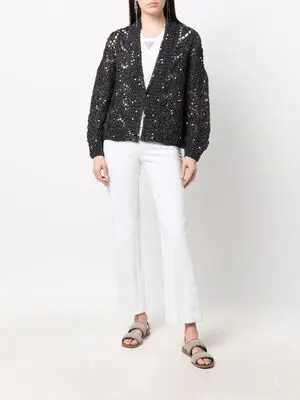 Brunello Cucinelli Turn-up Hem Flared Jeans - White