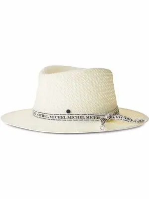 MAISON MICHEL André Woven Hat - White
