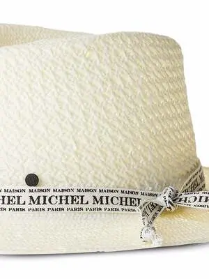 MAISON MICHEL André Woven Hat - White