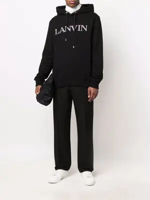 LANVIN Embroidered-logo Drawstring Hoodie