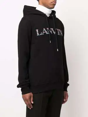 LANVIN Embroidered-logo Drawstring Hoodie
