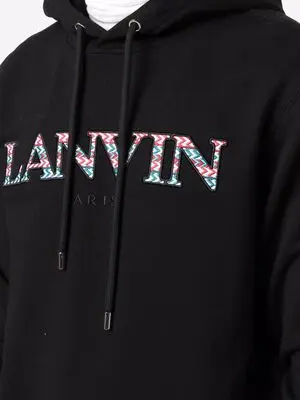 LANVIN Embroidered-logo Drawstring Hoodie