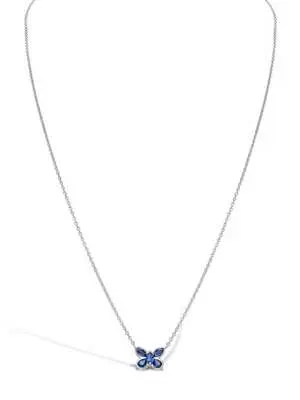PRAGNELL 18kt White Gold Sapphire Butterfly Pendant Necklace