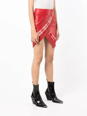 RtA Layered Leather Mini Skirt