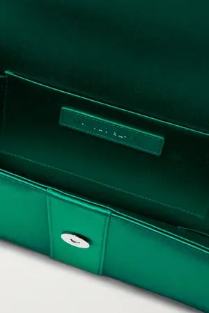 Manolo Blahnik Capri Crystal-embellished Satin Clutch