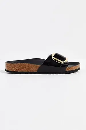 BIRKENSTOCK Madrid Big Buckle High Shine Sandals - Black