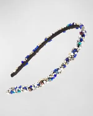 L. Erickson L. Erickson Positano Beaded Headband Blue Multi
