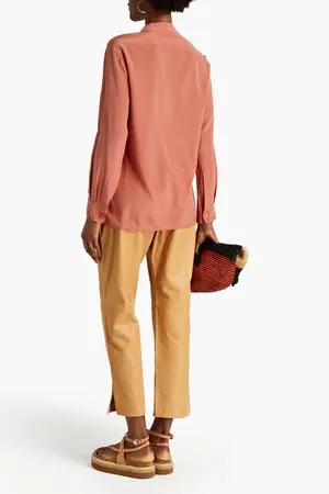 Vanessa Bruno Silk Tunic With Buttoned Cuffs And Pockets