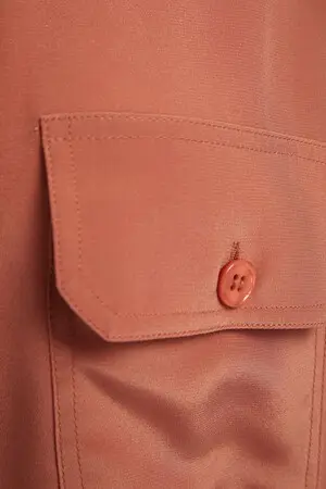 Vanessa Bruno Silk Tunic With Buttoned Cuffs And Pockets
