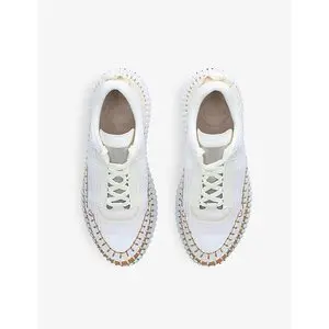 Chloé Nama Embroidered Suede And Recycled Mesh Trainers - White