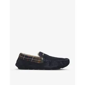Barbour Monty Faux Shearling-lined Tartan Slippers - Navy