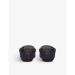 Barbour Monty Faux Shearling-lined Tartan Slippers - Navy