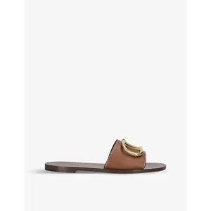 Valentino Garavani Go-logo Leather Slider Sandals