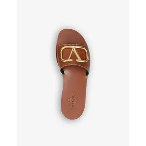 Valentino Garavani Go-logo Leather Slider Sandals