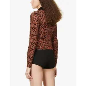 MUSIER PARIS Mora Zebra-print Cotton-knit Cardigan