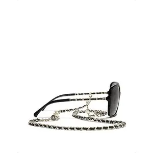 Chanel Oversized Square Sunglasses With Chain