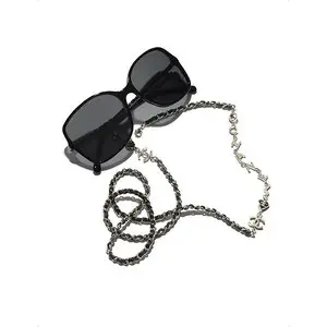 Chanel Oversized Square Sunglasses With Chain