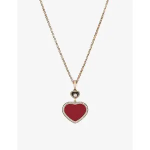 Chopard Happy Hearts 18ct Rose-gold And 0.24ct Diamond Pendant Necklace - 18-carat Rose Gold