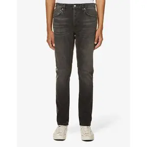 Nudie Jeans Lean Dean Slim-fit Mid-rise Tapered Jeans - Black Eyes