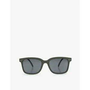 IZIPIZI L Square-framed Sunglasses - Khaki Green