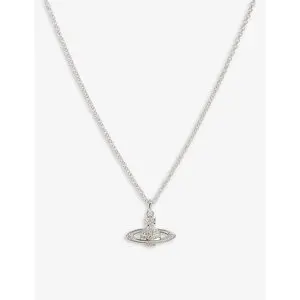 VIVIENNE WESTWOOD Mini Bas Relief Pendant Necklace - Platinum/ Crystal