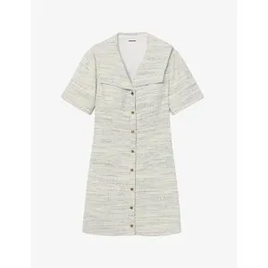 Sandro Bethany Sailor-collar Tweed Mini Dress