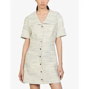 Sandro Bethany Sailor-collar Tweed Mini Dress