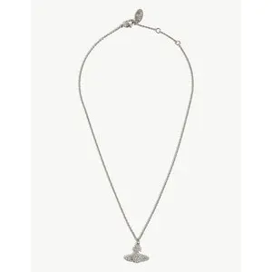 VIVIENNE WESTWOOD Grace Bas Relief Pendant Necklace - Platinum/ Crystal