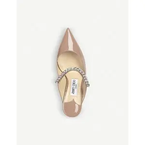 JIMMY CHOO Bing 65 Crystal-embellished Patent-leather Mules - Ballet Pink