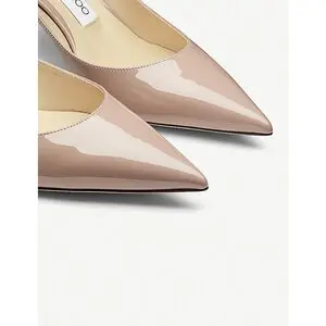 JIMMY CHOO Bing 65 Crystal-embellished Patent-leather Mules - Ballet Pink
