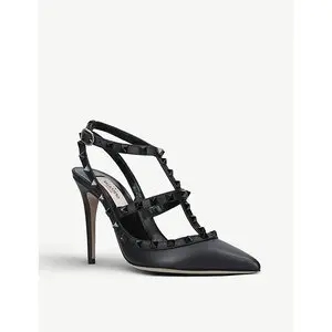 Valentino Garavani So Noir 100 Studded Leather Courts - Black/comb