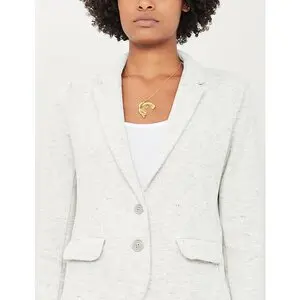 Whistles Notch-lapels Slim-fit Cotton-blend Jacket - Grey