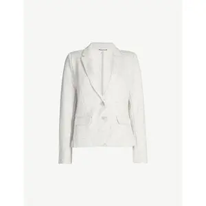 Whistles Notch-lapels Slim-fit Cotton-blend Jacket - Grey