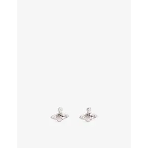 VIVIENNE WESTWOOD Mini Bas Relief Stud Earrings - Platinum/ Crystal