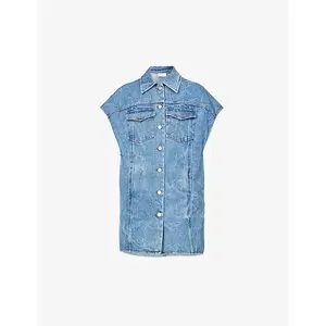 Dries Van Noten Sleeveless Oversized Denim Jacket